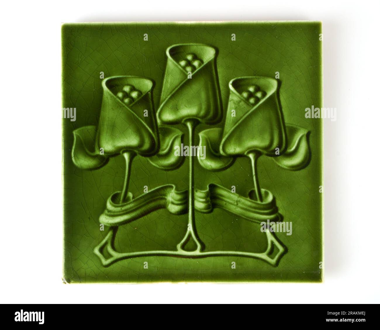 Antique 1900s English T & R Boote Art Nouveau three tulip pottery tile ...