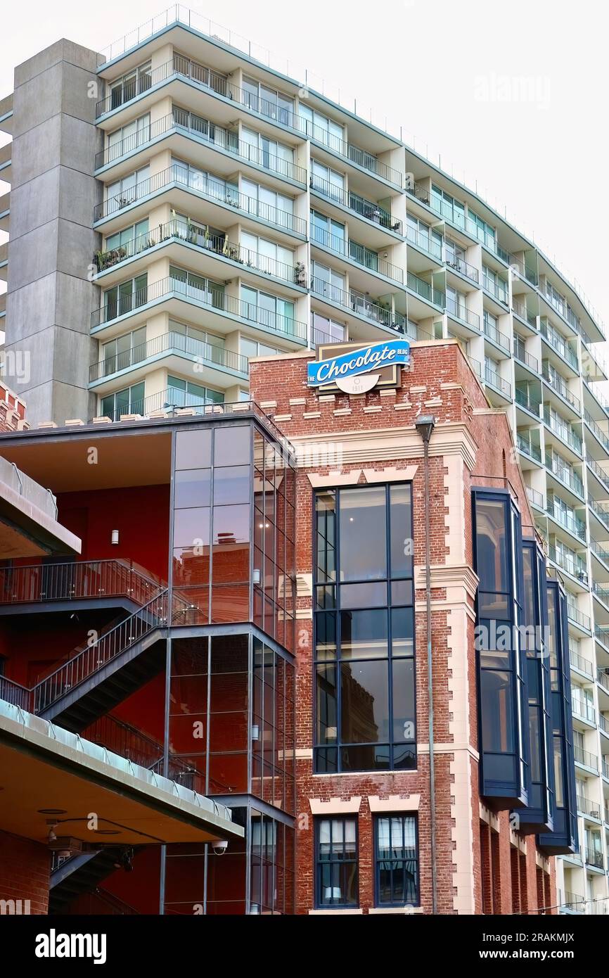 The Chocolate Building Clock Tower sign Ghirardelli Square Marina ...