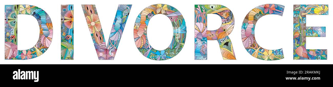 DIVORCE hand drawn modern design vector illustration Stock Vector Image ...