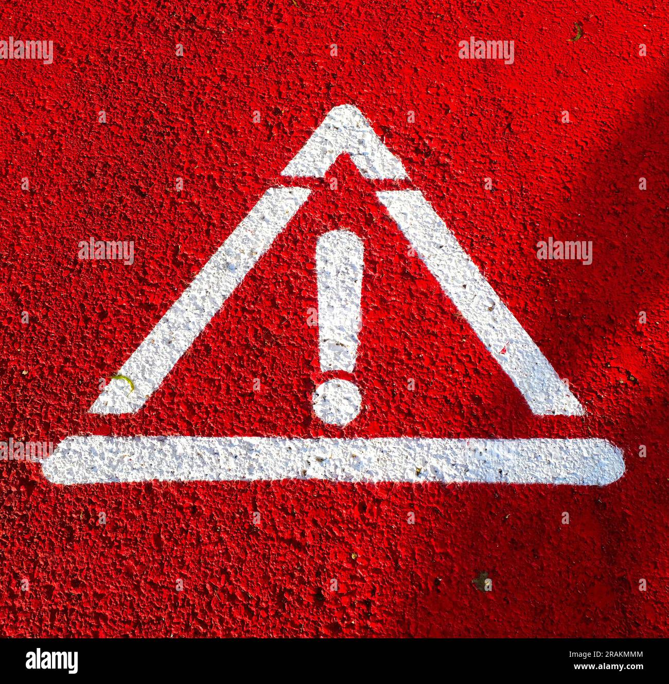 An exclamation mark, white sign on a vibrant red background Stock Photo ...