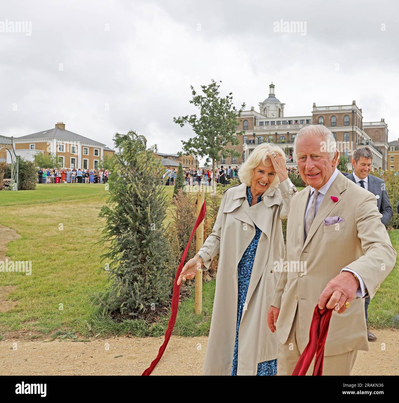 King Charles III and Queen Camilla at Poundbury 27th June 2023 Stock ...