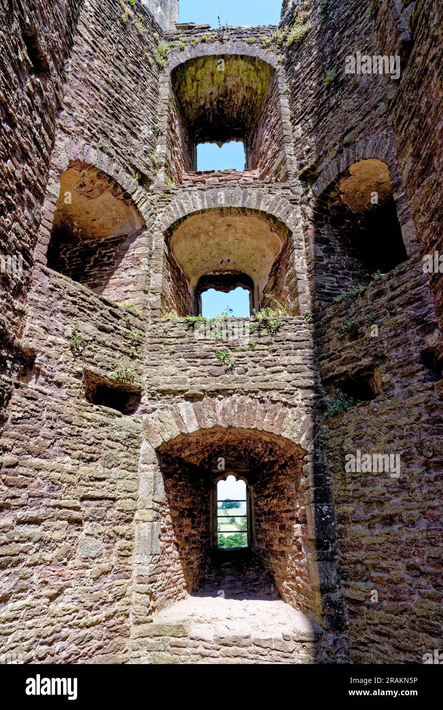 Interior of the medieval Raglan Castle (Welsh: Castell Rhaglan ...