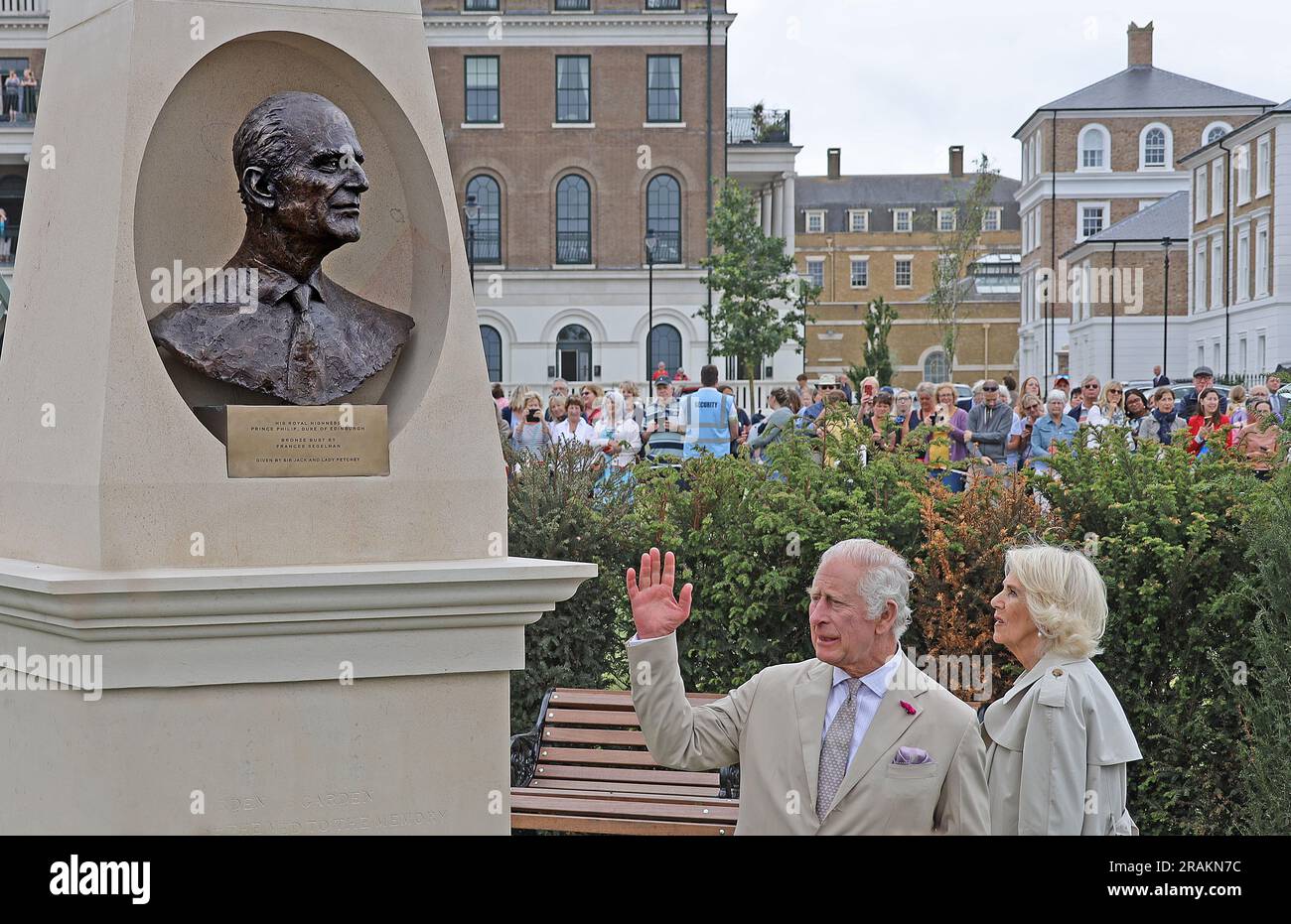 King Charles III and Queen Camilla at Poundbury 27th June 2023 Stock ...