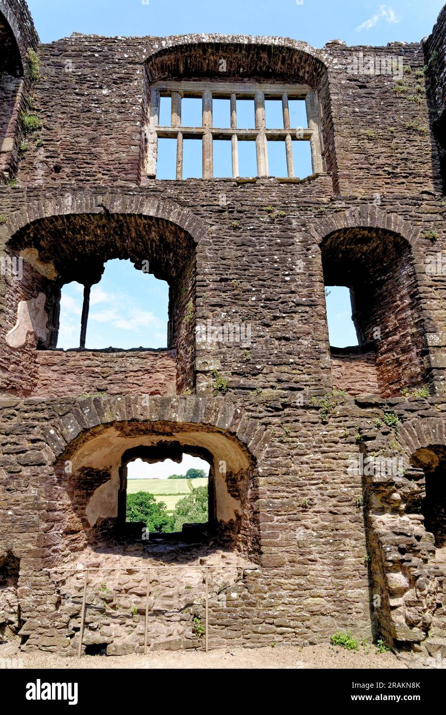 Interior of the medieval Raglan Castle (Welsh: Castell Rhaglan ...