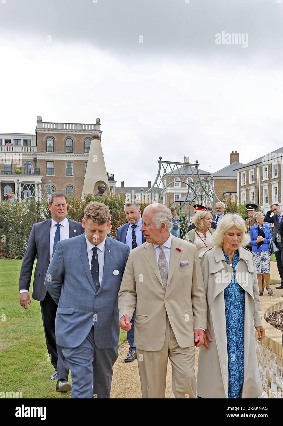 King Charles III and Queen Camilla at Poundbury 27th June 2023 Stock ...