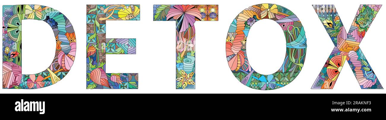 DETOX hand drawn modern design vector illustration Stock Vector Image ...