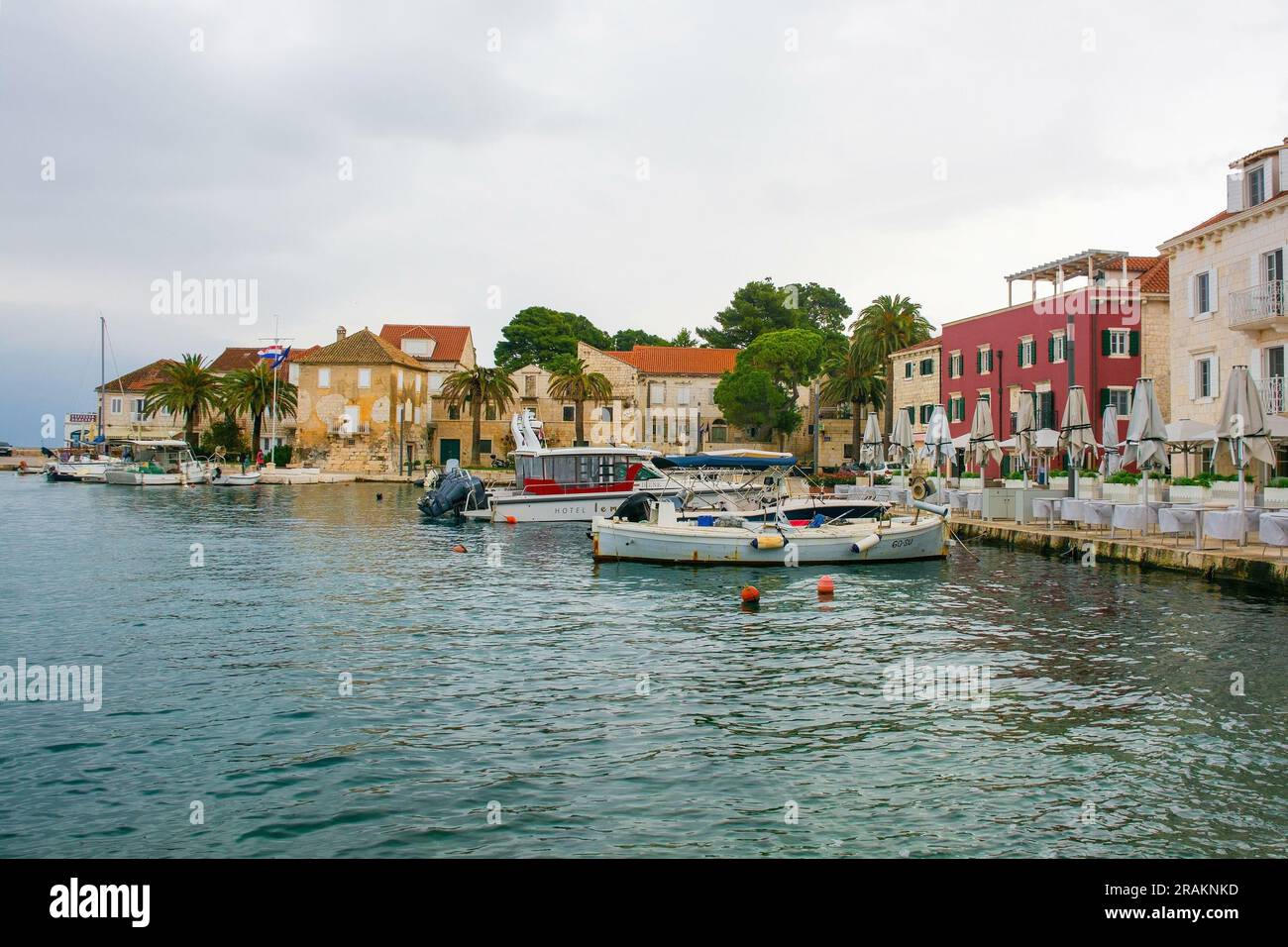 Sutivan, Croatia - May 14th 2023. The waterfront of the historic ...