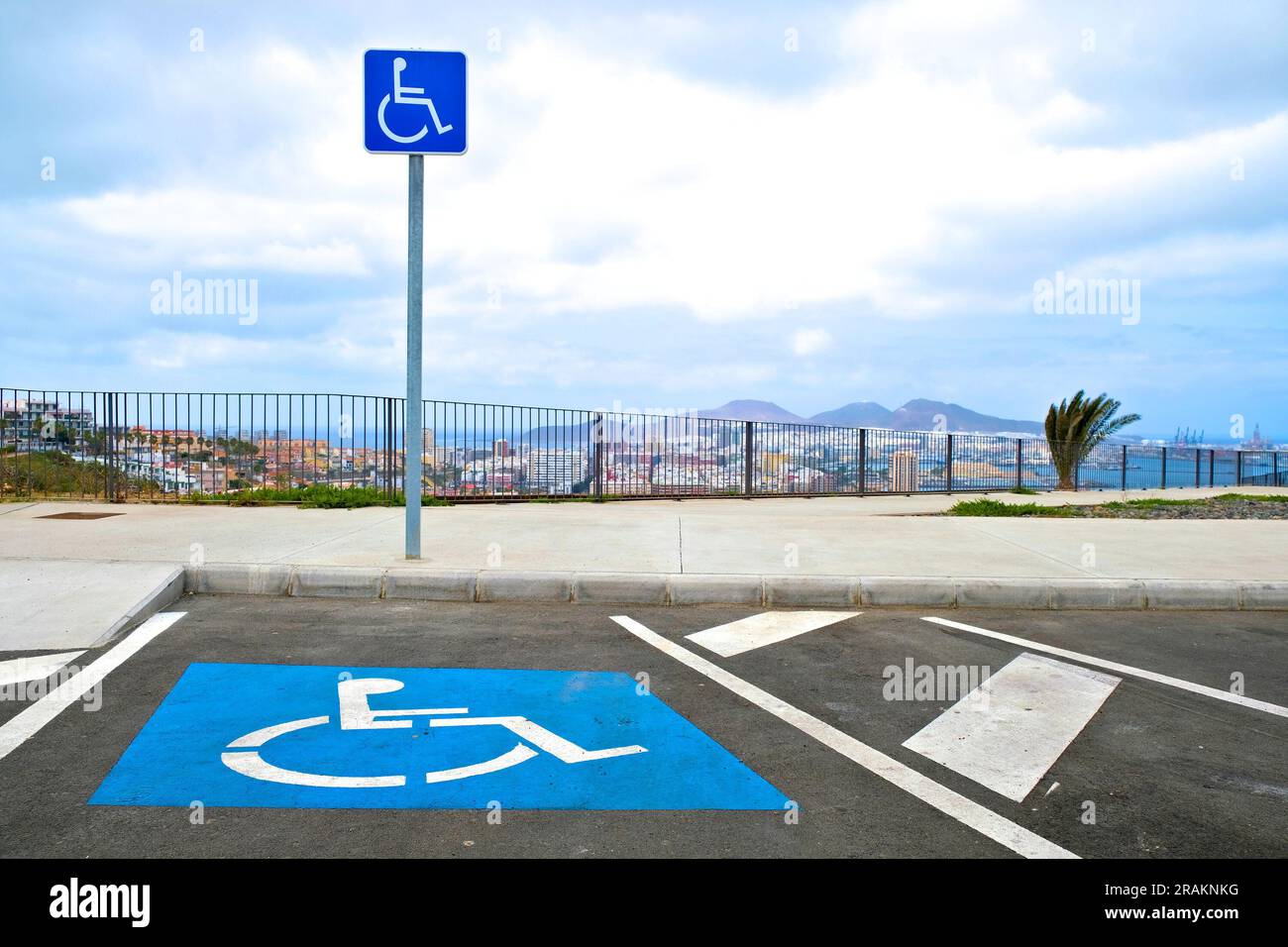 A parking space for handicapped drivers, International Symbol of Access ...