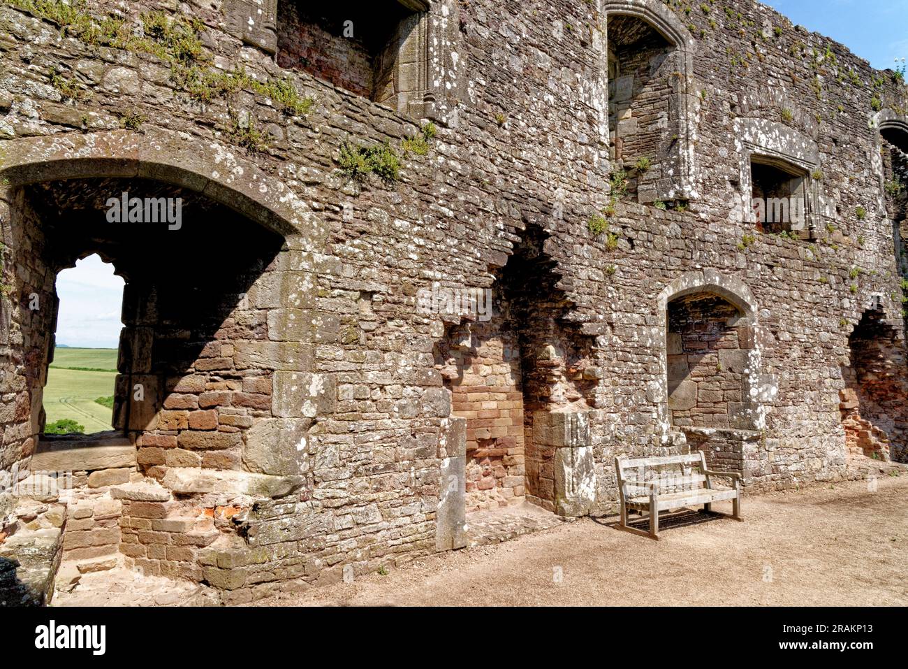 Interior of the medieval Raglan Castle (Welsh: Castell Rhaglan ...