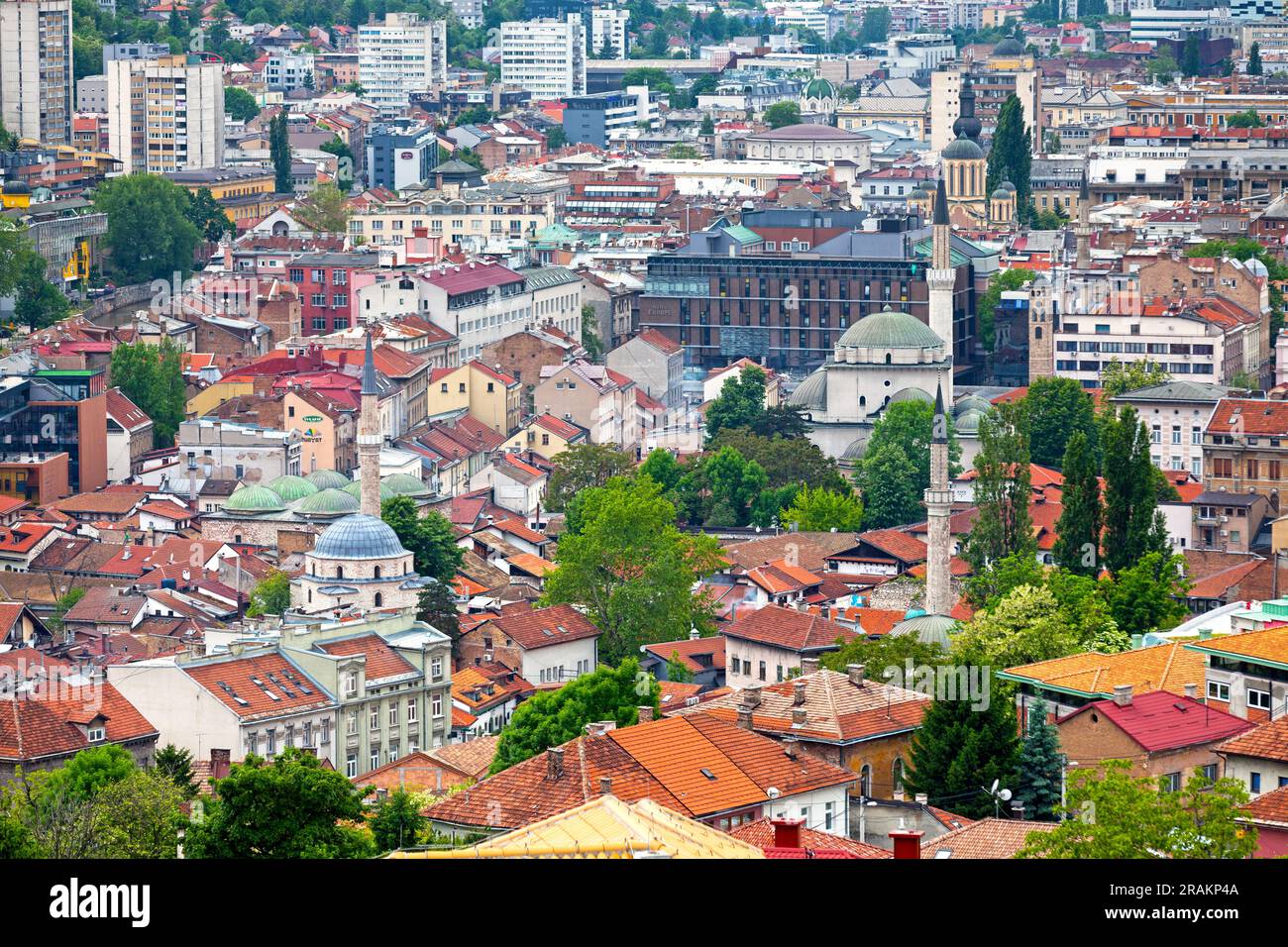 Sarajevo, Bosnia and Herzegovina - May 26 2019: Aerial view of ...