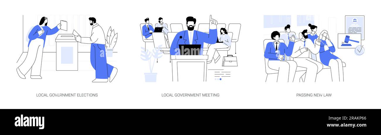 Local government representatives abstract concept vector illustrations ...