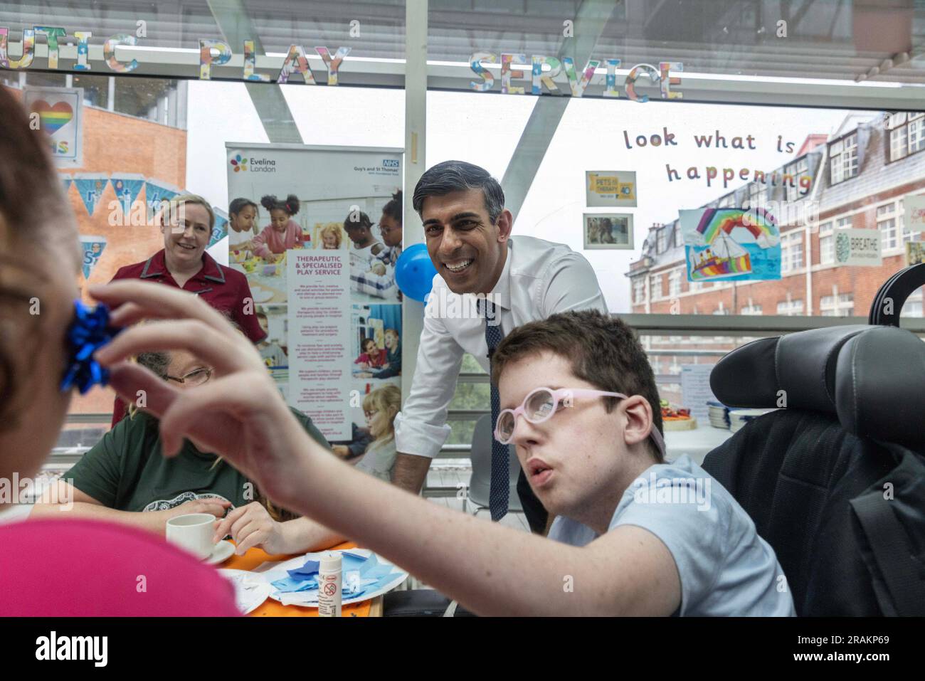 Prime Minister Rishi Sunak during a visit to the Evelina Children's ...