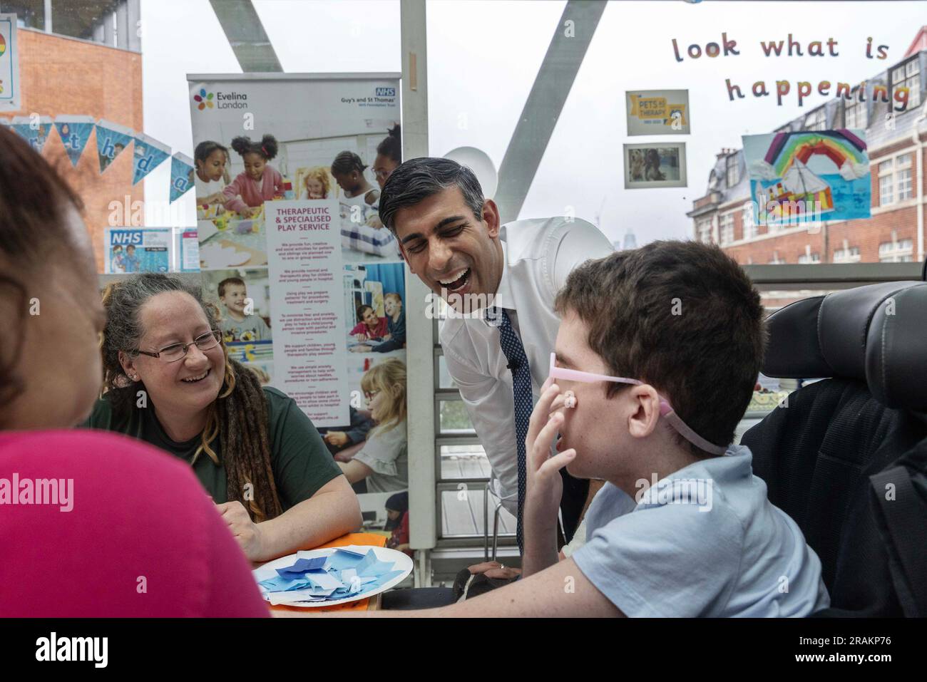 Prime Minister Rishi Sunak during a visit to the Evelina Children's ...
