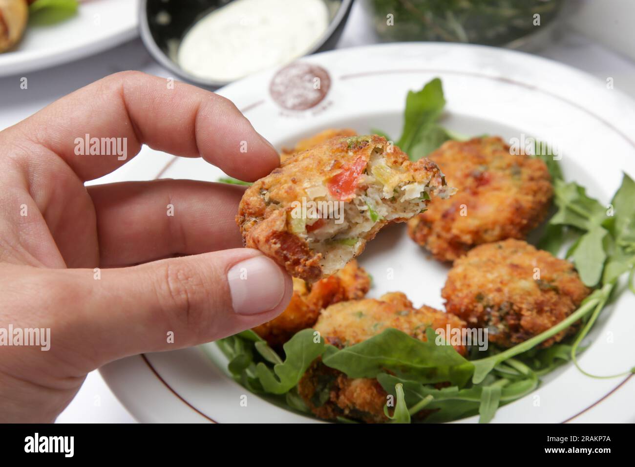 Traditional homemade fish cakes hi-res stock photography and images - Alamy