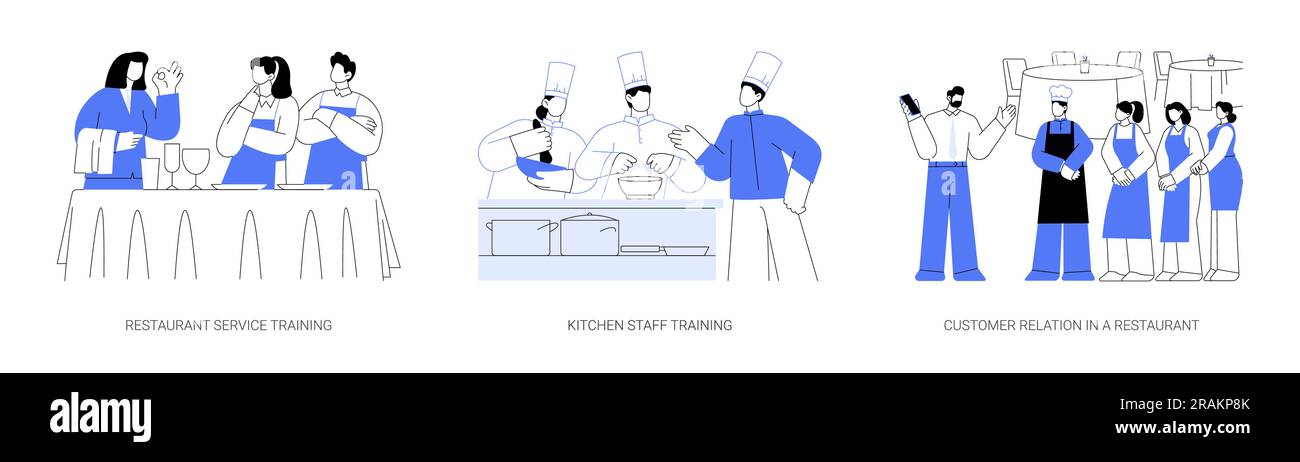 Restaurant staff training abstract concept vector illustrations Stock ...