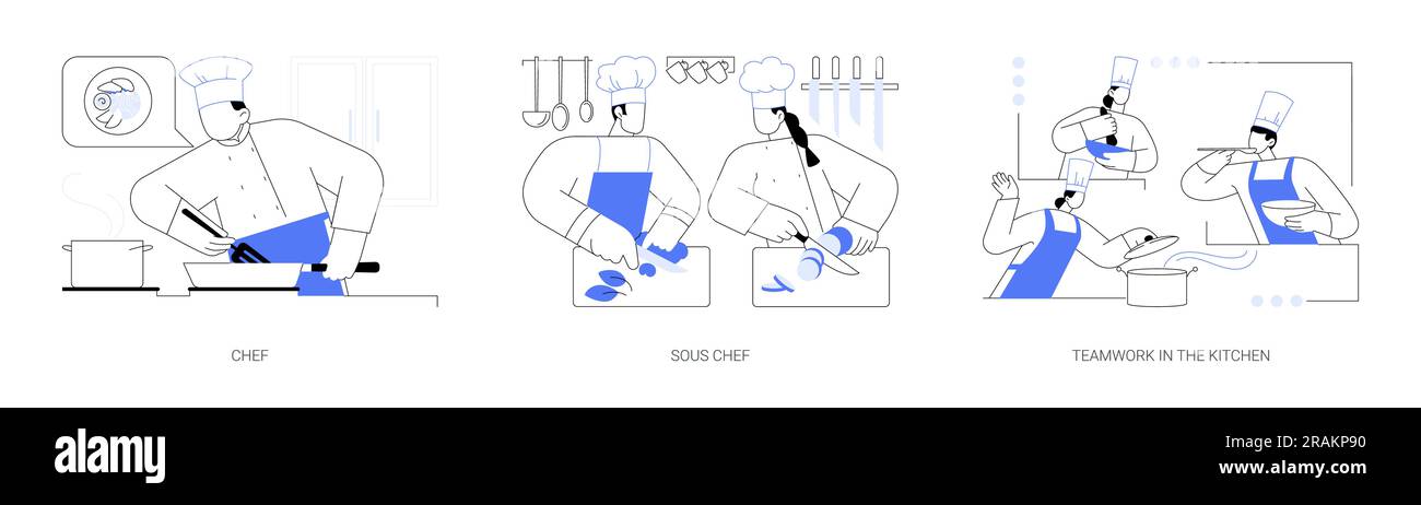 Restaurant kitchen staff abstract concept vector illustrations Stock ...