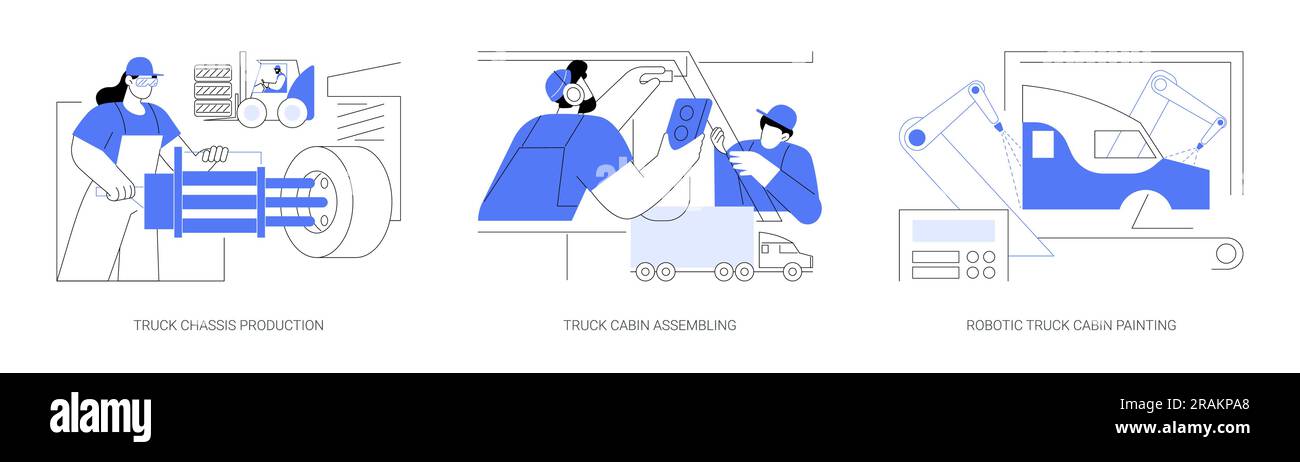 Truck manufacturing abstract concept vector illustrations Stock Vector ...