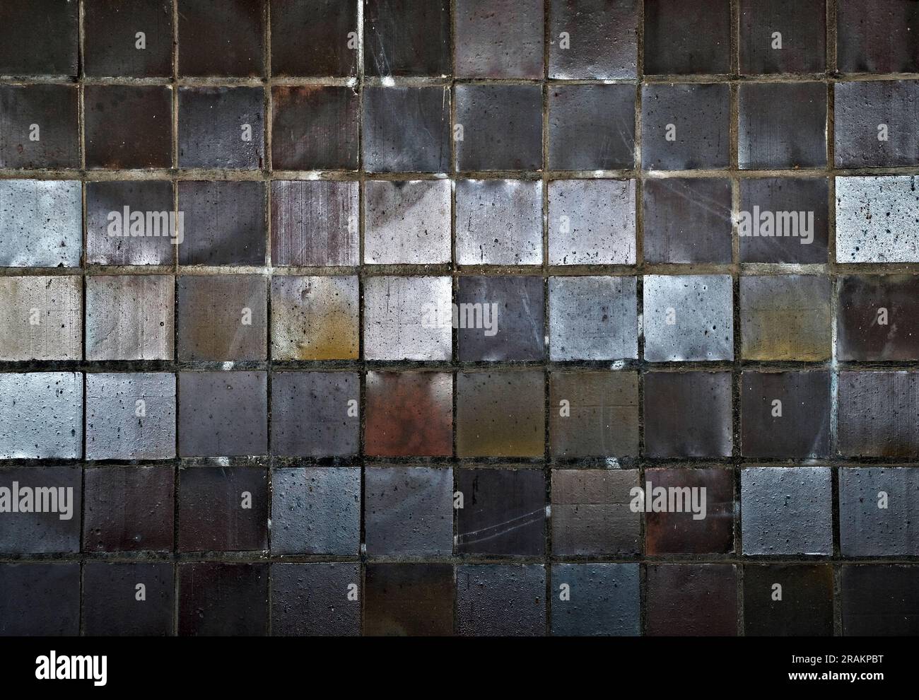 Dark opalescent ceramics tile surface with light reflections, graphic ...
