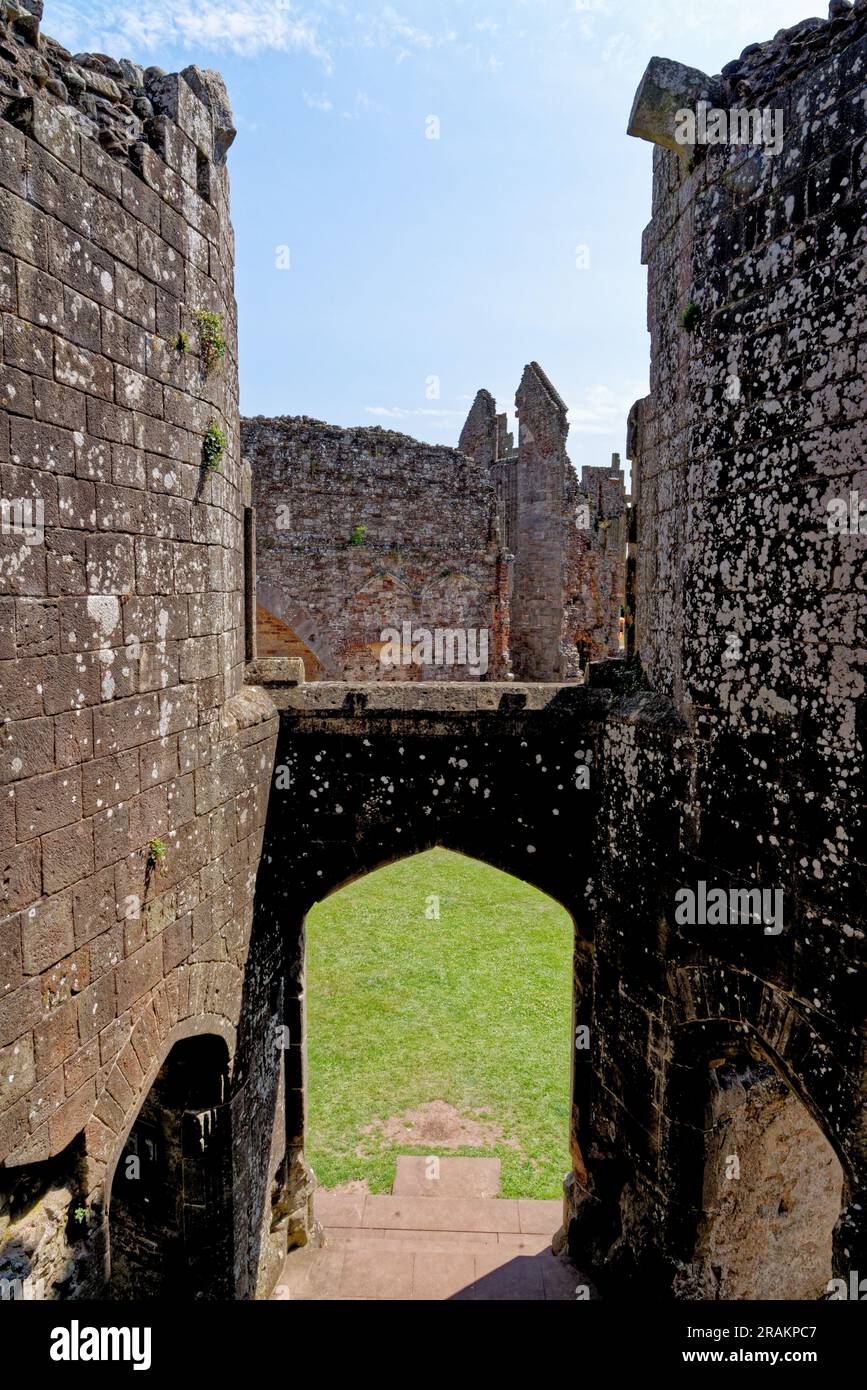 Ruins of the medieval Raglan Castle (Welsh: Castell Rhaglan ...