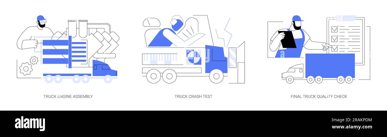 Truck production line abstract concept vector illustrations Stock ...
