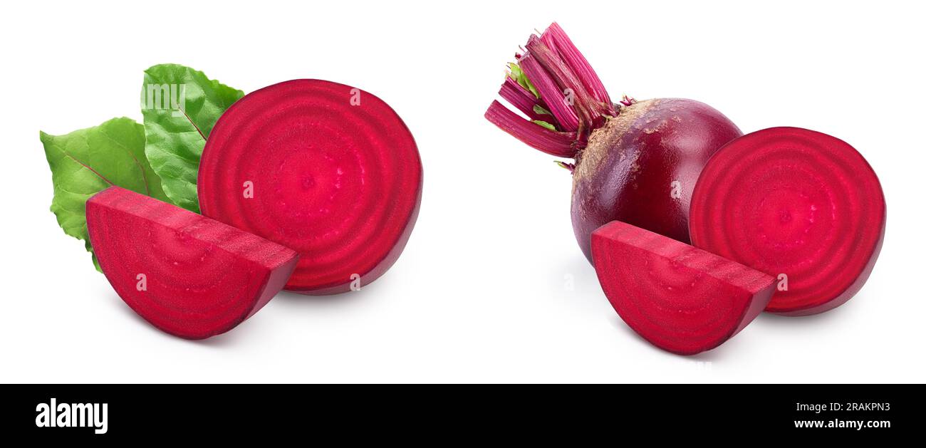 beetroot slice isolated on white background with full depth of field ...