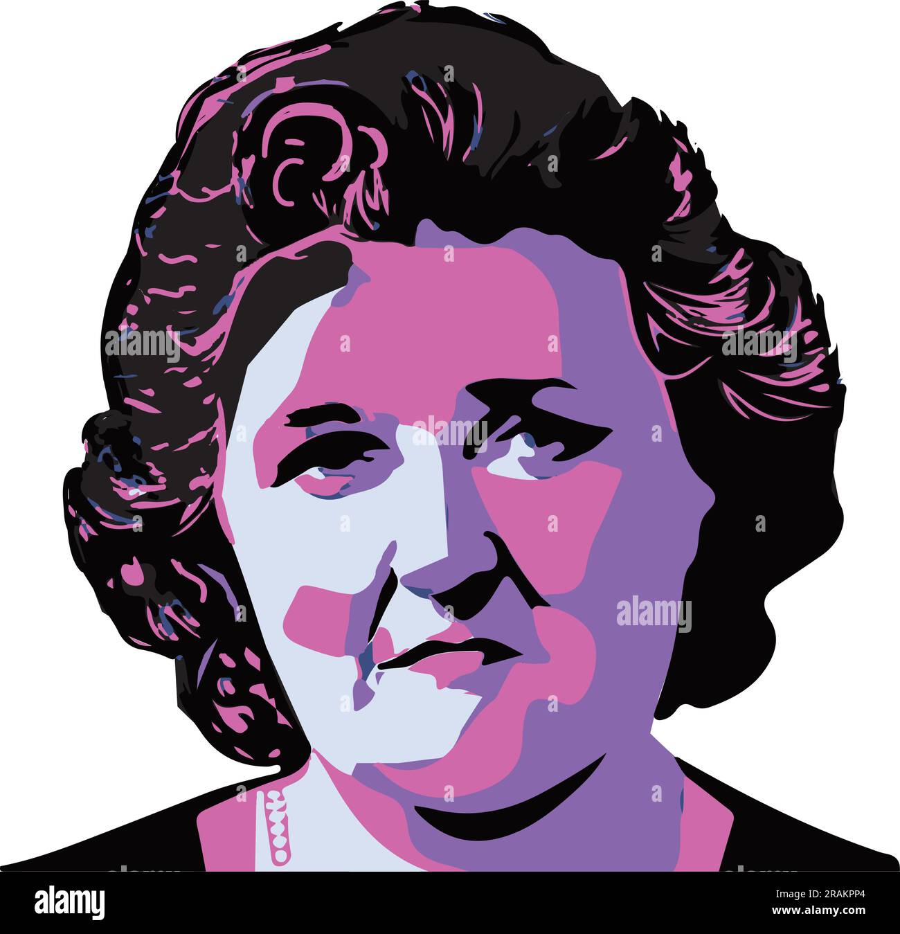 Pop art vector of actress Brenda Fricker in purple and pink Stock ...