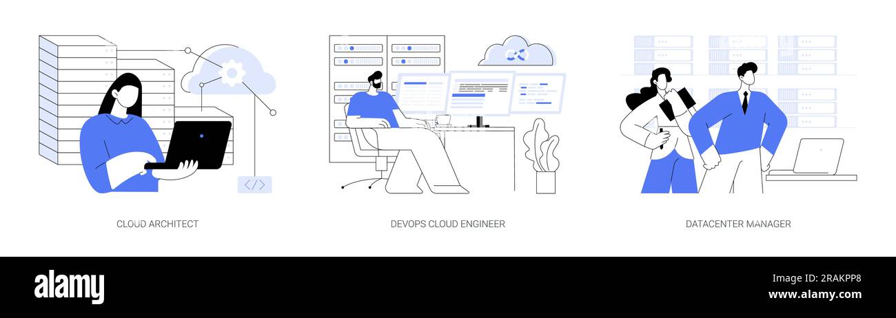 Cloud engineering abstract concept vector illustrations Stock Vector ...