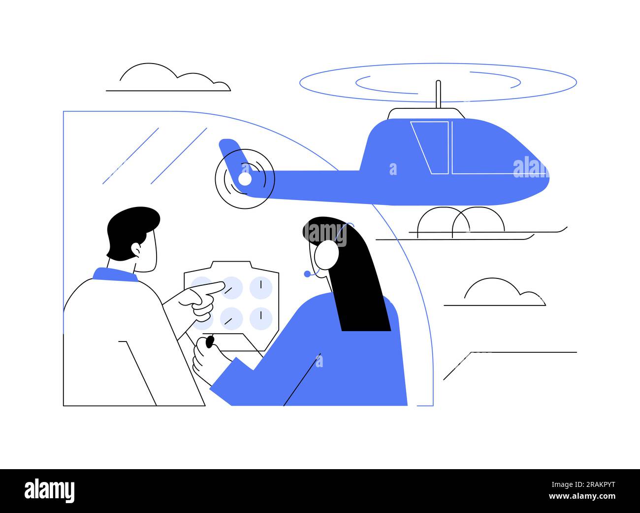 Helicopter pilot training abstract concept vector illustration Stock ...