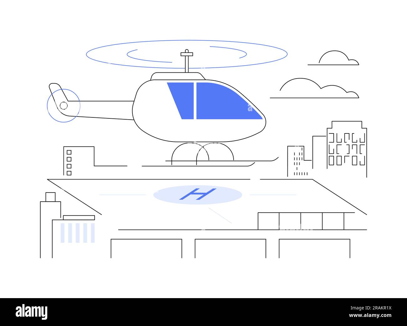 Helicopter landing pad abstract concept vector illustration Stock ...