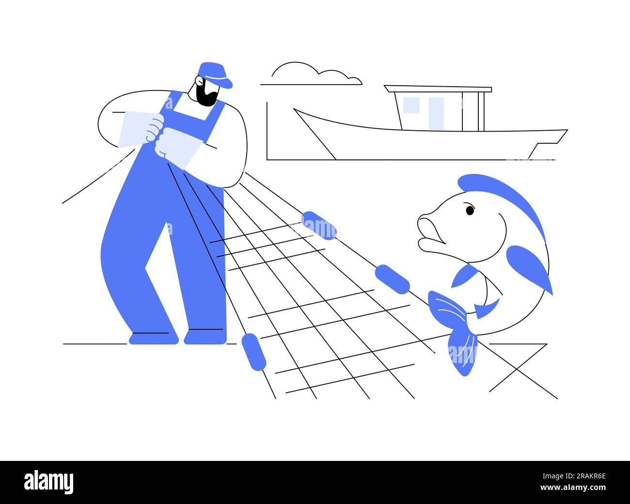 Artisanal fishing abstract concept vector illustration Stock Vector ...