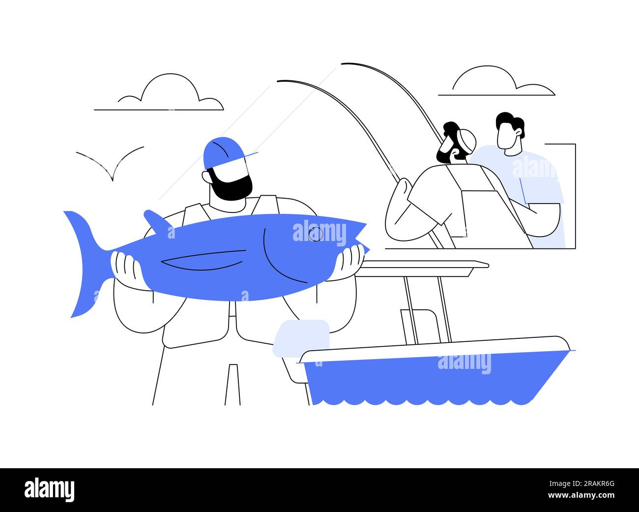 Recreational saltwater fishing abstract concept vector illustration ...