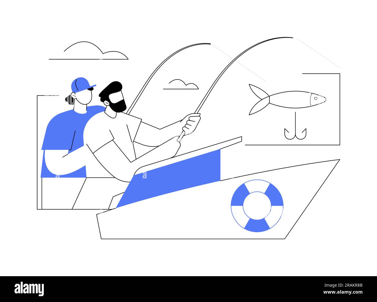 Recreational freshwater fishing abstract concept vector illustration ...