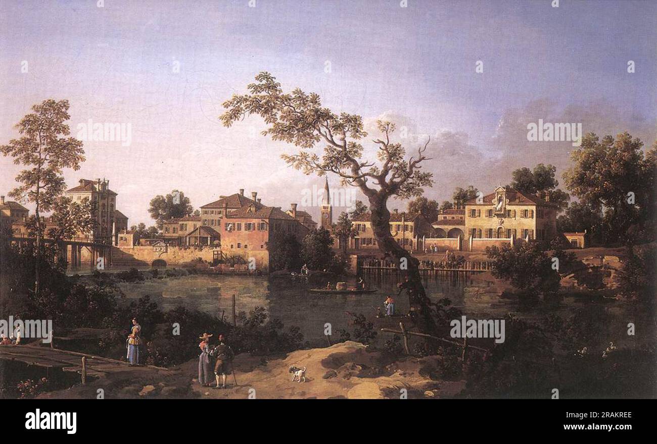 View of a River, Perhaps in Padua 1745; Italy by Canaletto Stock Photo ...