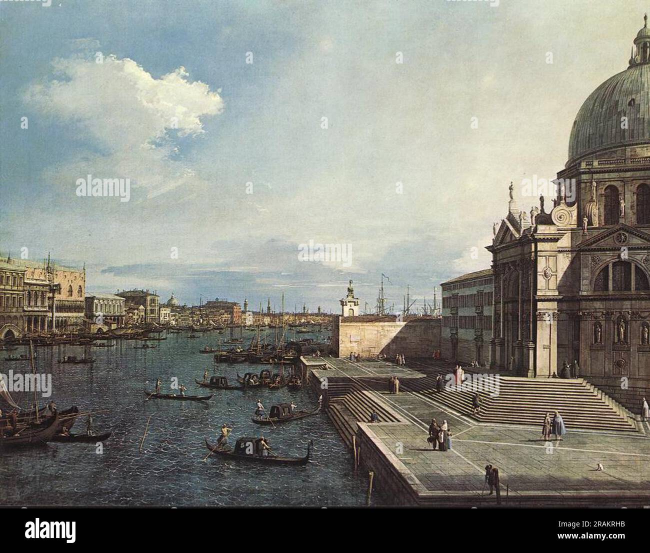 The Grand Canal at the Salute Church c.1740; Venice, Italy by Canaletto ...