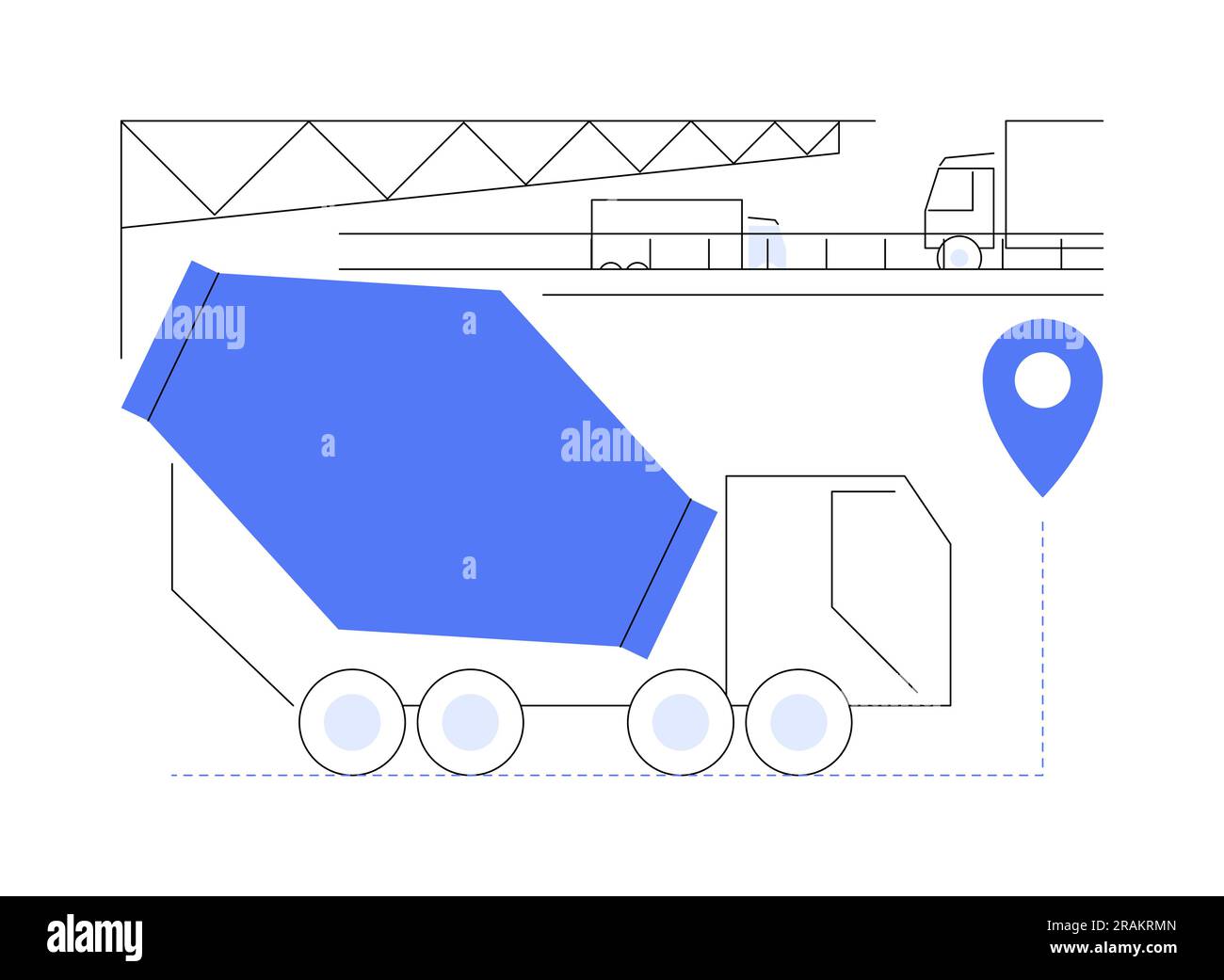 Cement mixer abstract concept vector illustration Stock Vector Image ...