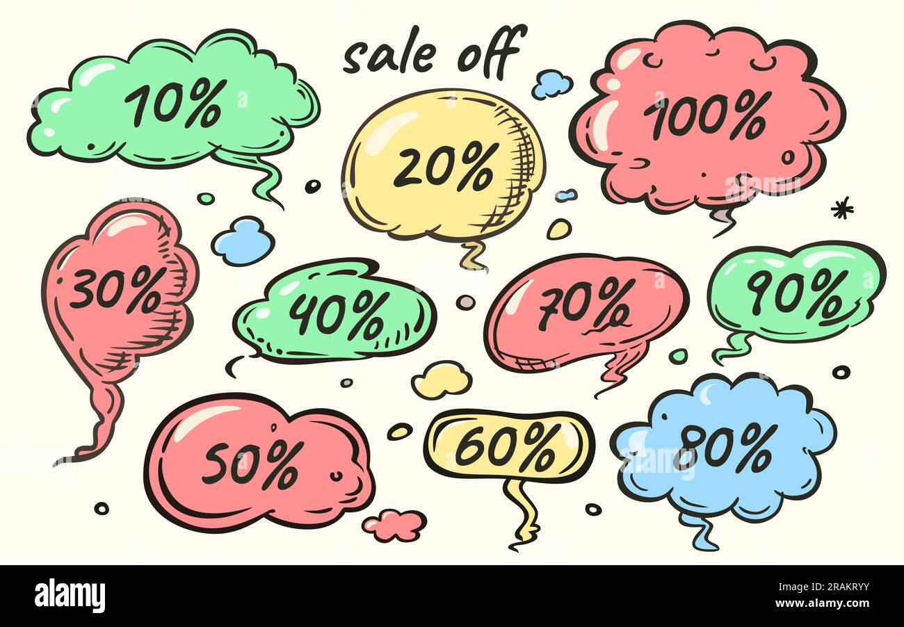 Promo sale off, percent set banner, flyer special coupon. Vector Stock ...