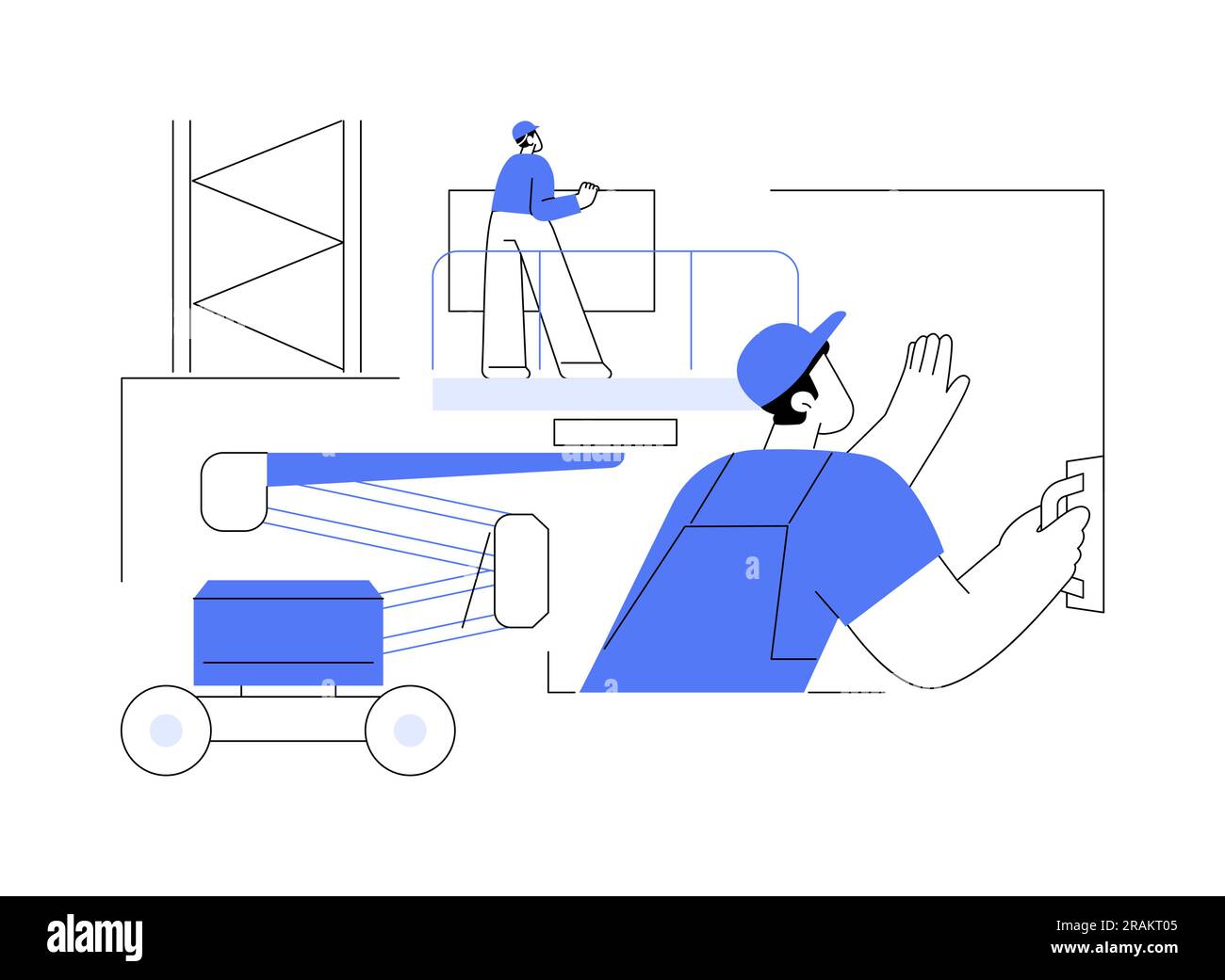 Elevated worksite abstract concept vector illustration Stock Vector ...