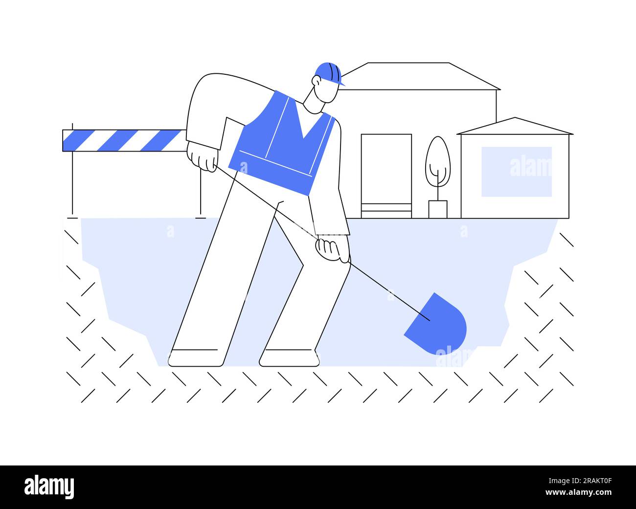 Digging trenches abstract concept vector illustration Stock Vector ...