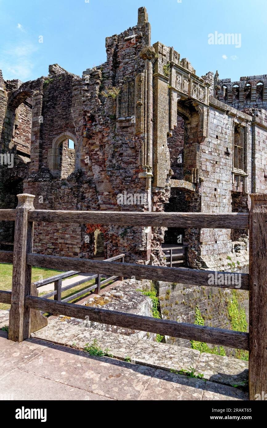 Ruins of the medieval Raglan Castle (Welsh: Castell Rhaglan ...