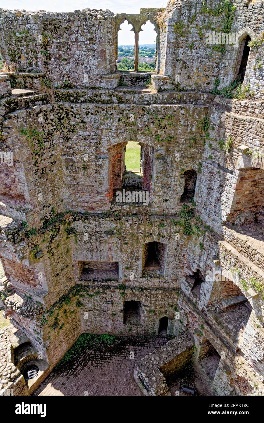 Interior of the medieval Raglan Castle (Welsh: Castell Rhaglan ...