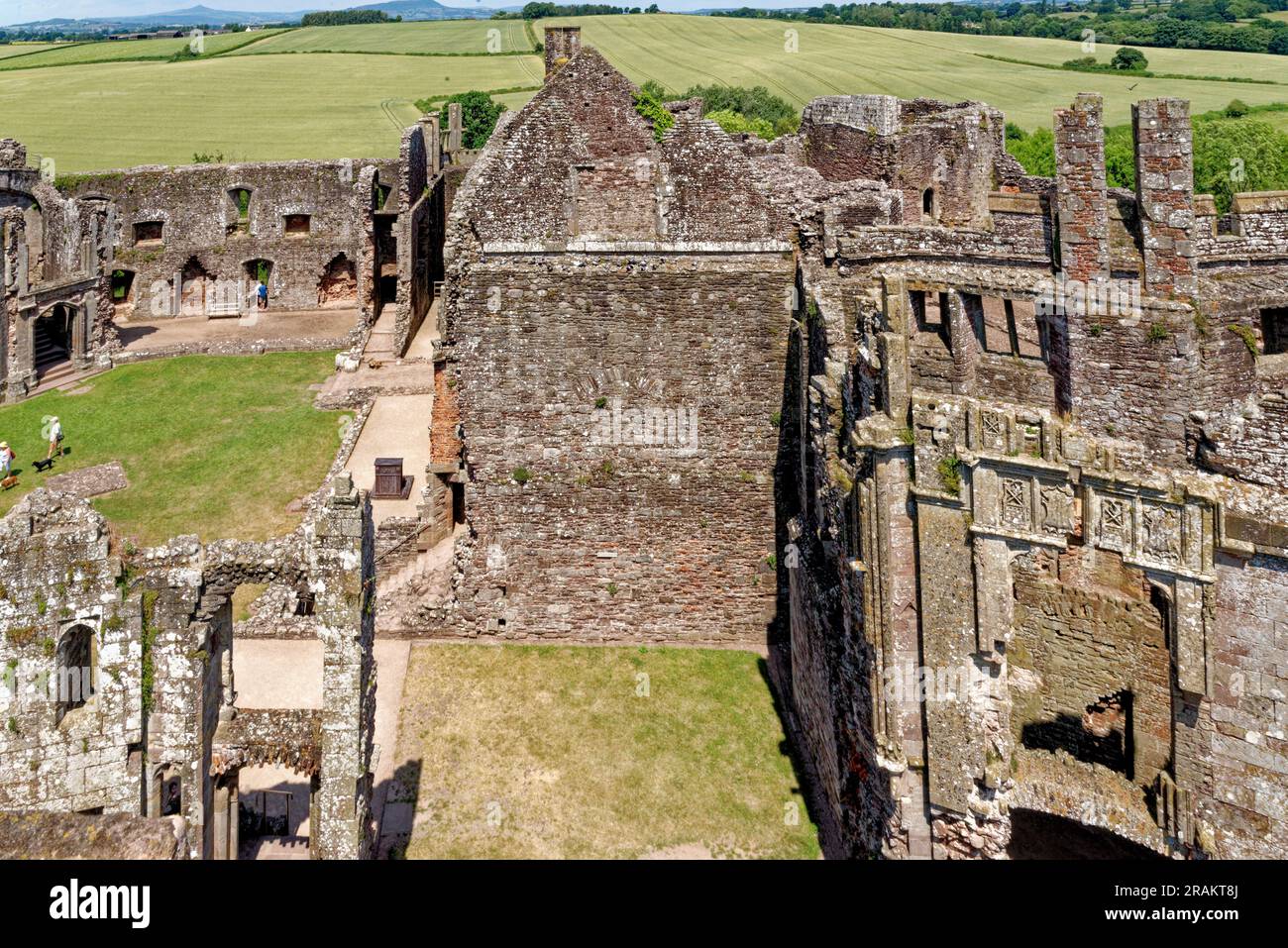 Ruins of the medieval Raglan Castle (Welsh: Castell Rhaglan ...