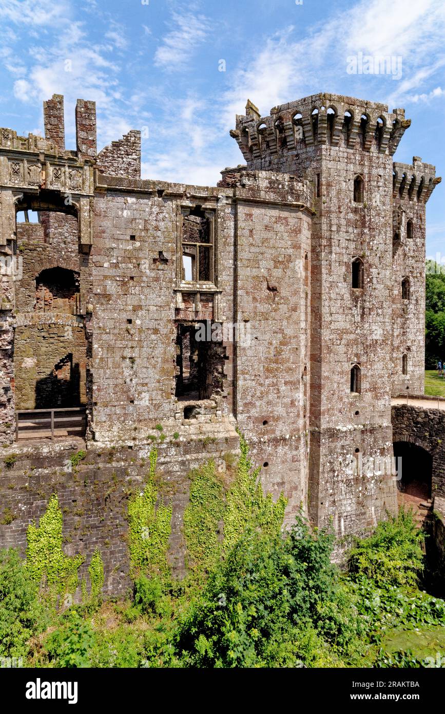 Ruins of the medieval Raglan Castle (Welsh: Castell Rhaglan ...