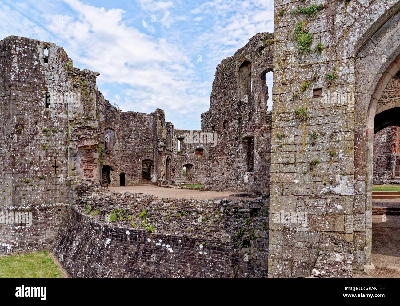 Ruins of the medieval Raglan Castle (Welsh: Castell Rhaglan ...
