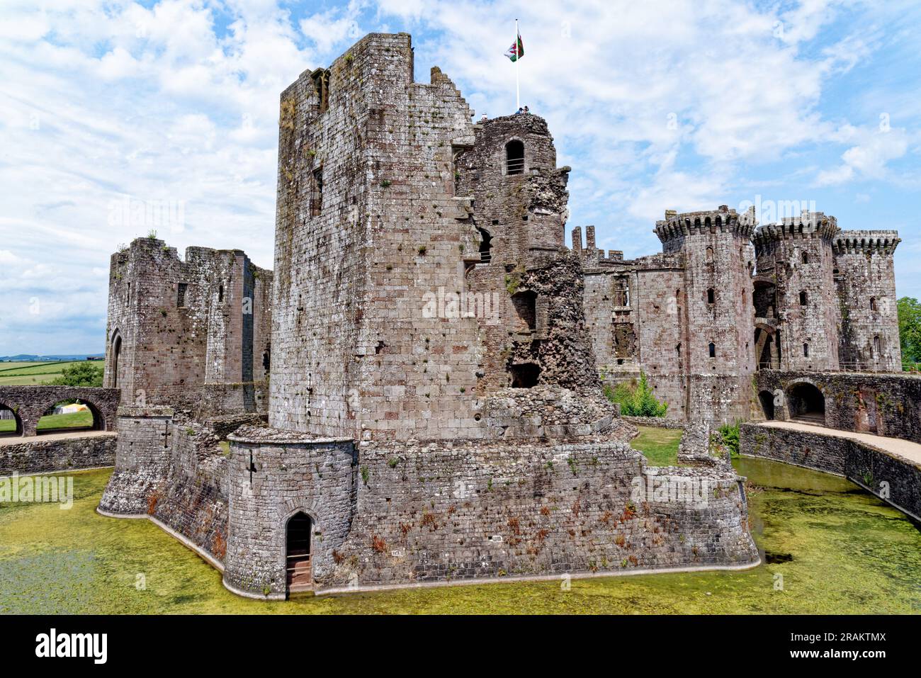 Ruins of the medieval Raglan Castle (Welsh: Castell Rhaglan ...