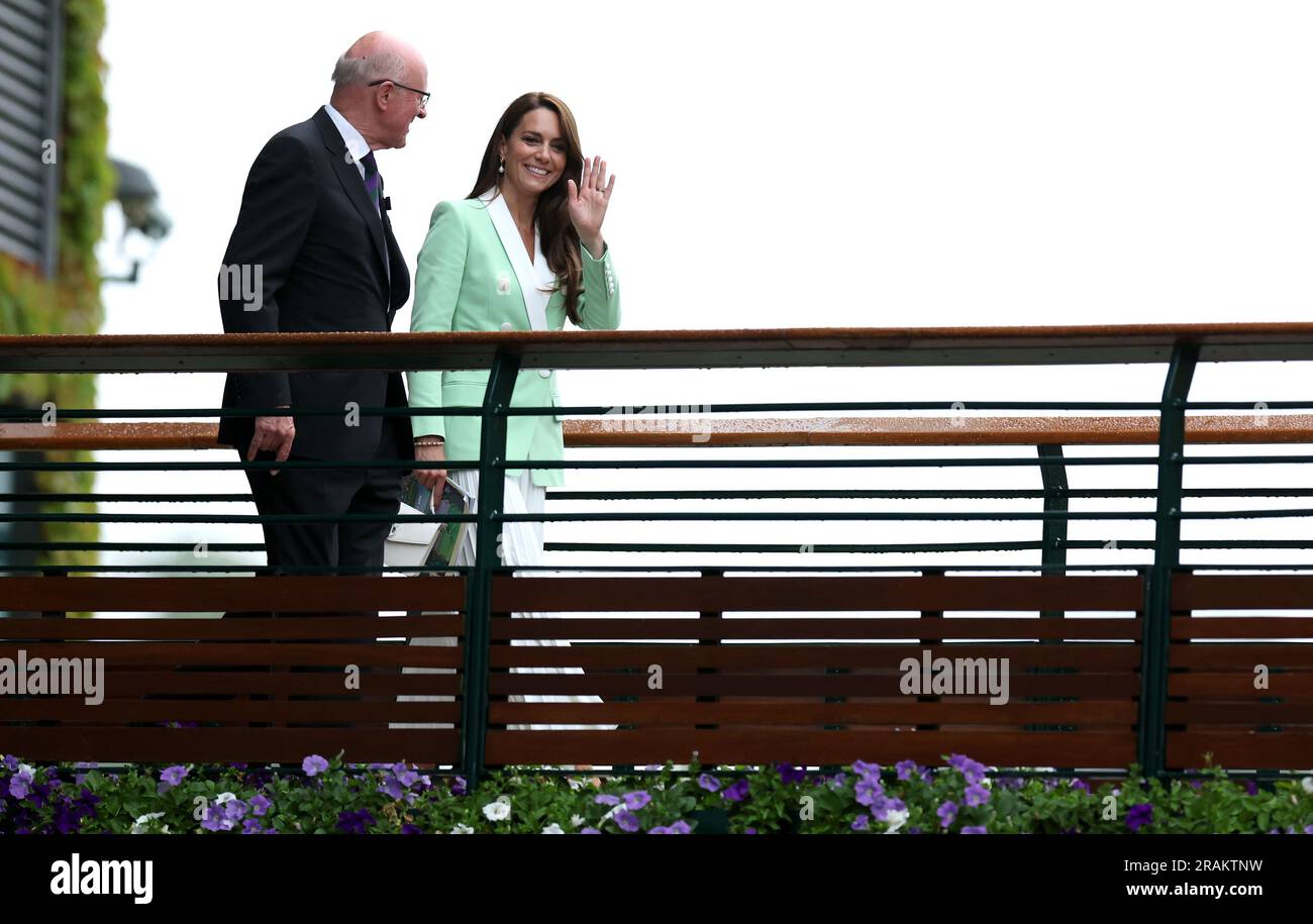 The Princess of Wales alongside Chairman of the AELTC Ian Hewitt (left ...