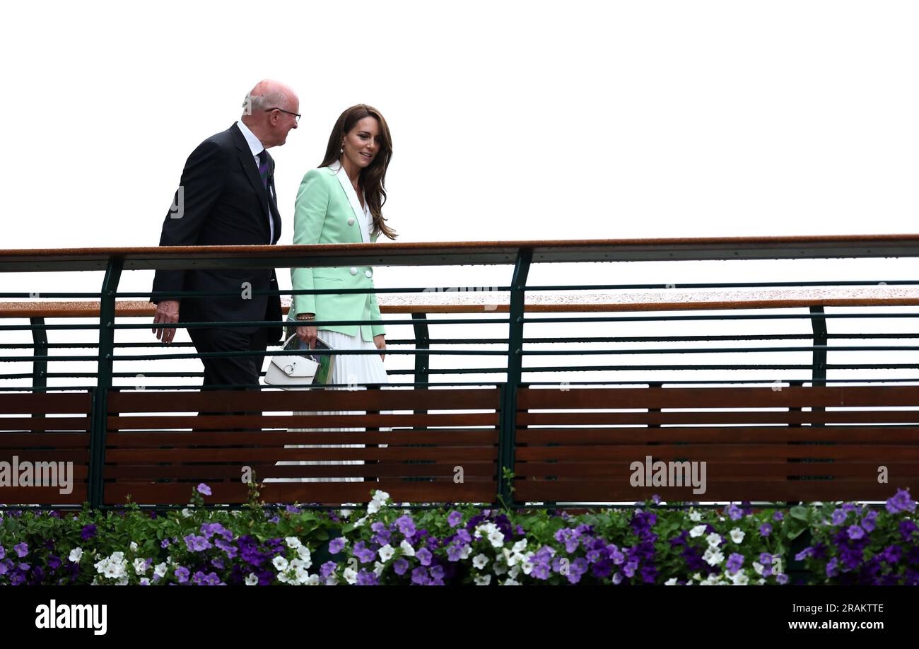 The Princess of Wales alongside Chairman of the AELTC Ian Hewitt (left ...