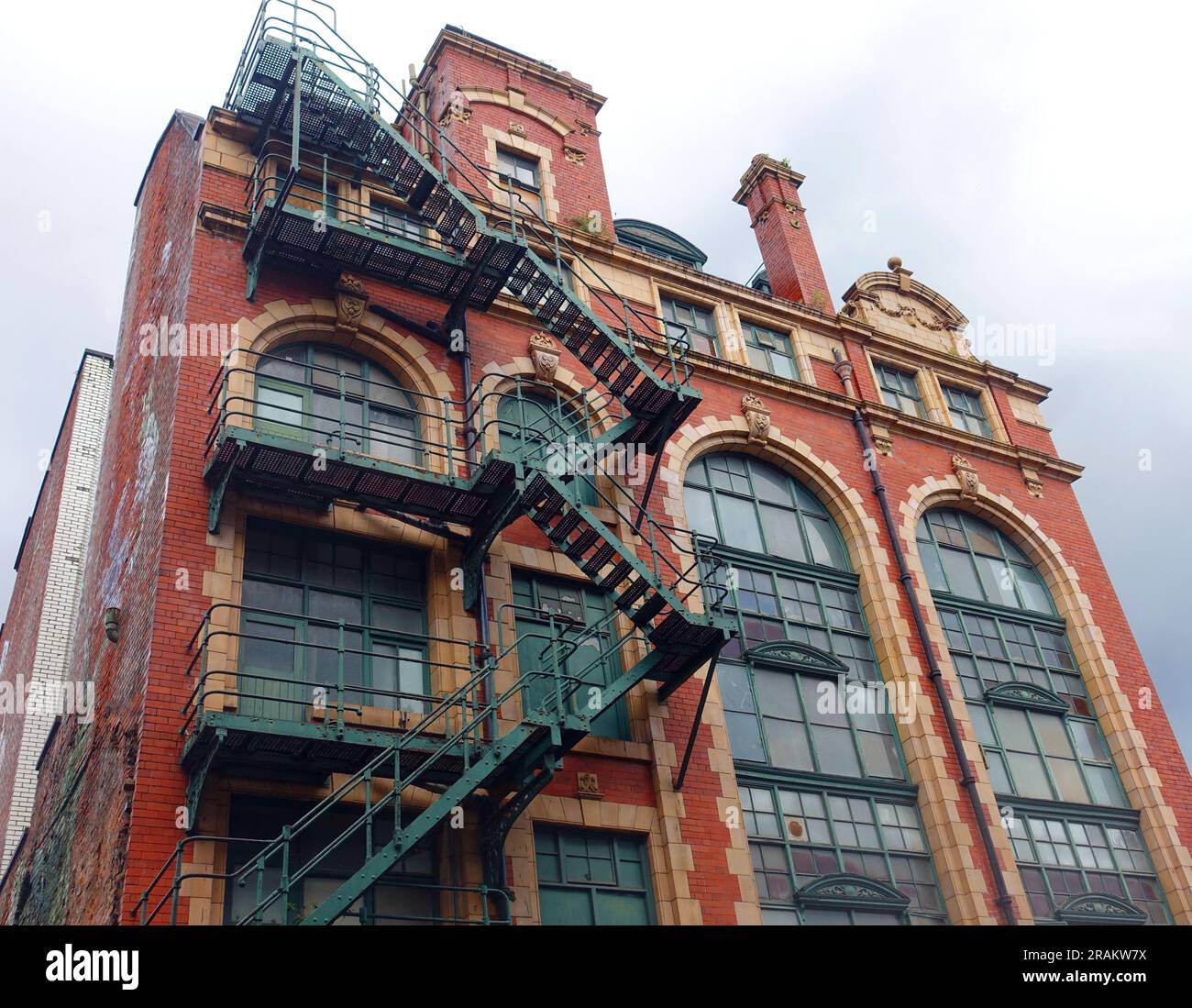 Metal fire escape Manchester UK Stock Photo - Alamy