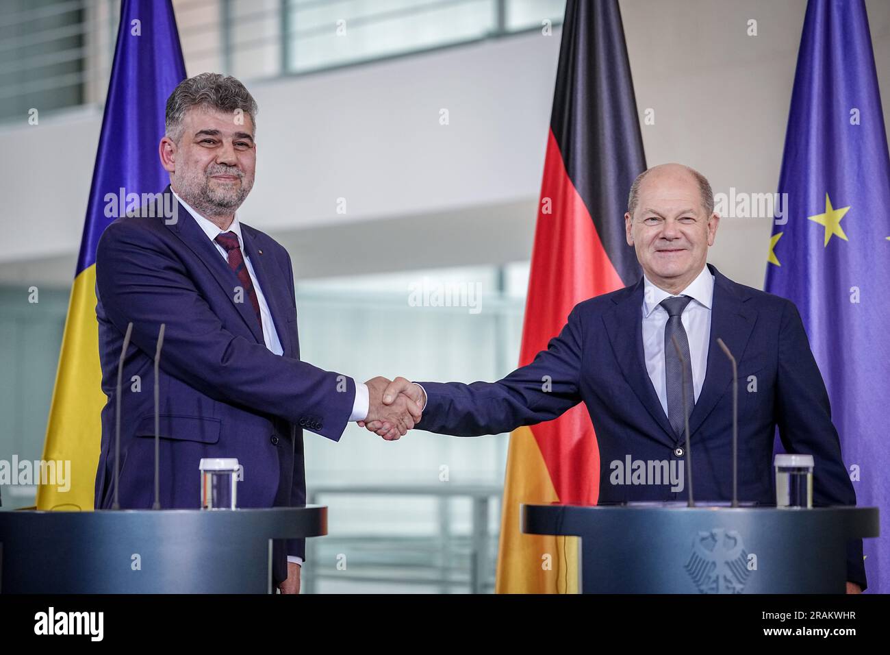 Berlin, Germany. 04th July, 2023. German Chancellor Olaf Scholz and Ion ...
