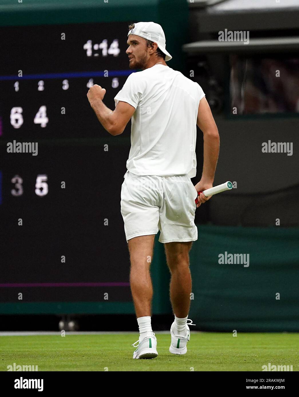 Tomas Machac reacts during his match against Cameron Norrie (not ...