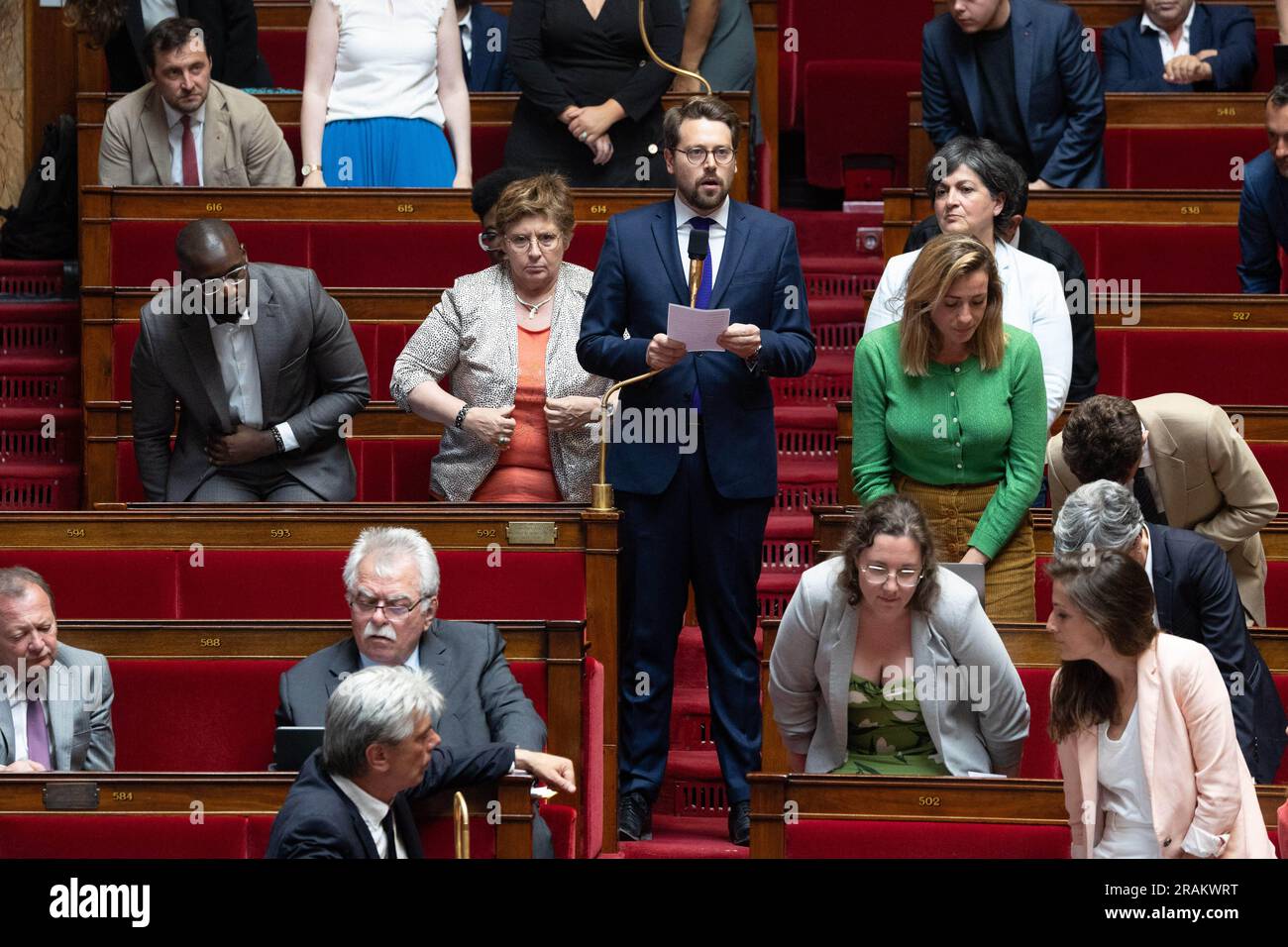 Paris, France. 04th July, 2023. Deputy Benjamin Lucas during a session ...